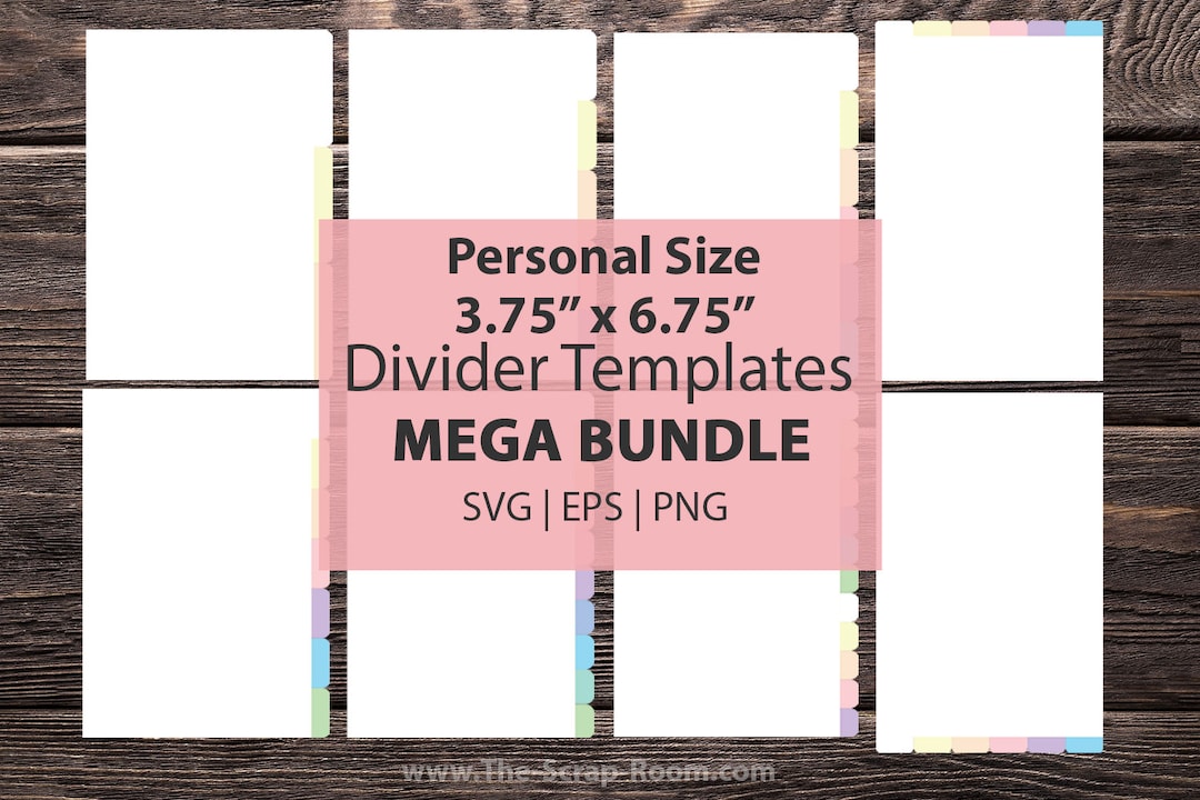 Personal Size Planner Divider Templates, DIGITAL Dividers - 3.75" X 6. ...