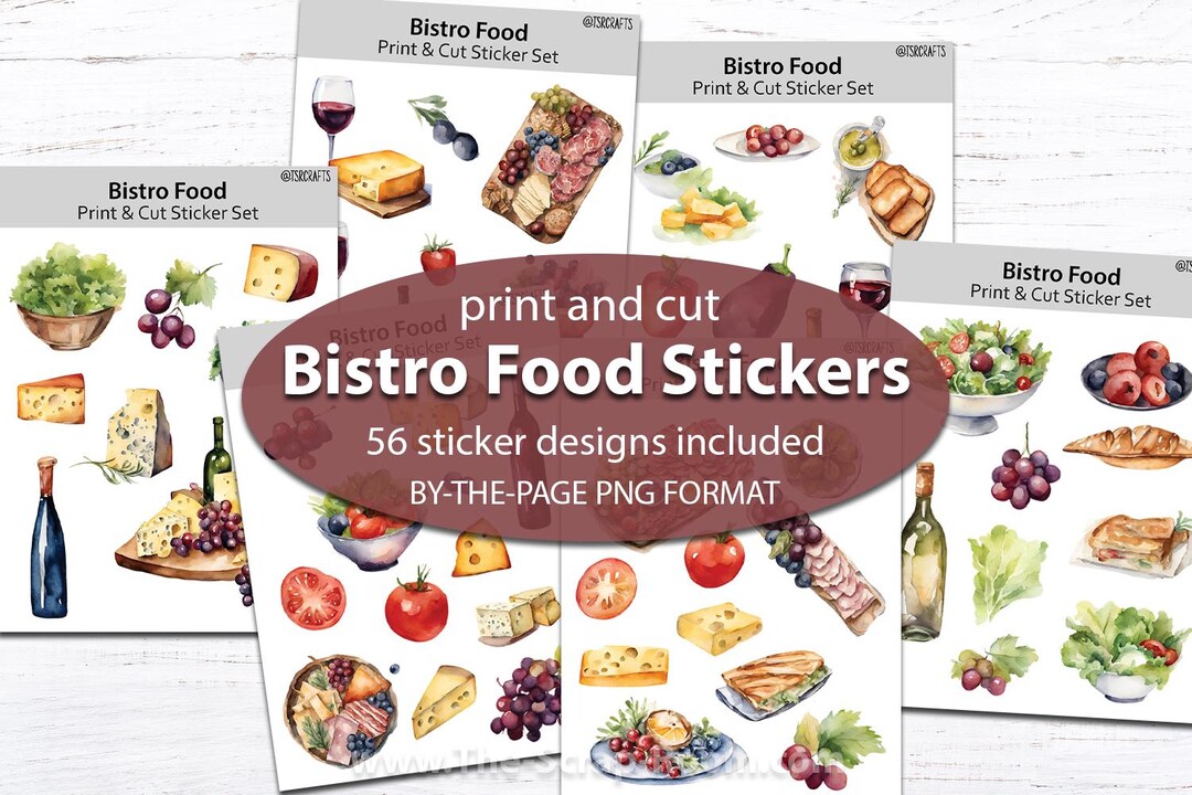 Printable Food Stickers Bundle, Stickers for Planner, Scrapbook, PNG ...