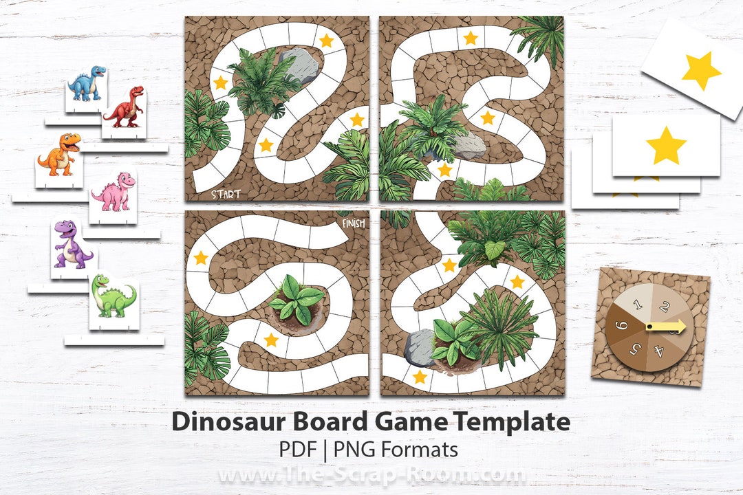 Printable Board Game, Dinosaur Game, Game Design, Printable Game, Diy ...
