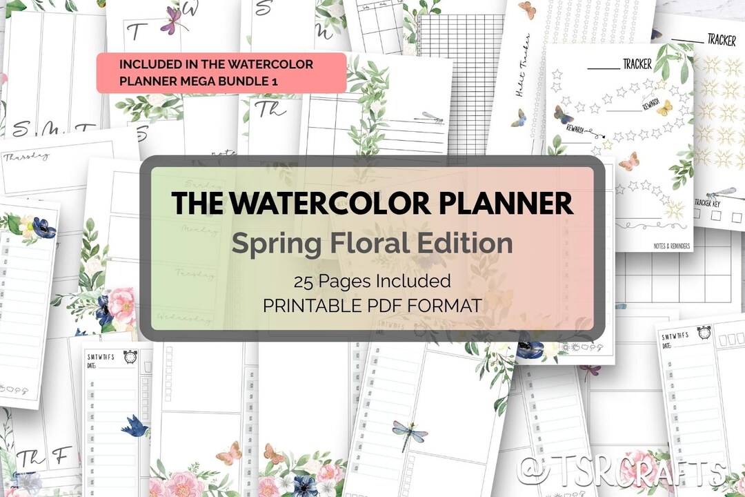 Floral Daily Planner Planner Printables Watercolor Floral Planner Pages ...