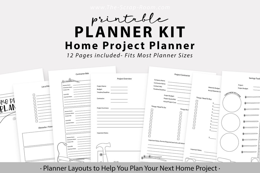 Home Project Planner Printable DIY Home Renovation Organizer Contractor ...
