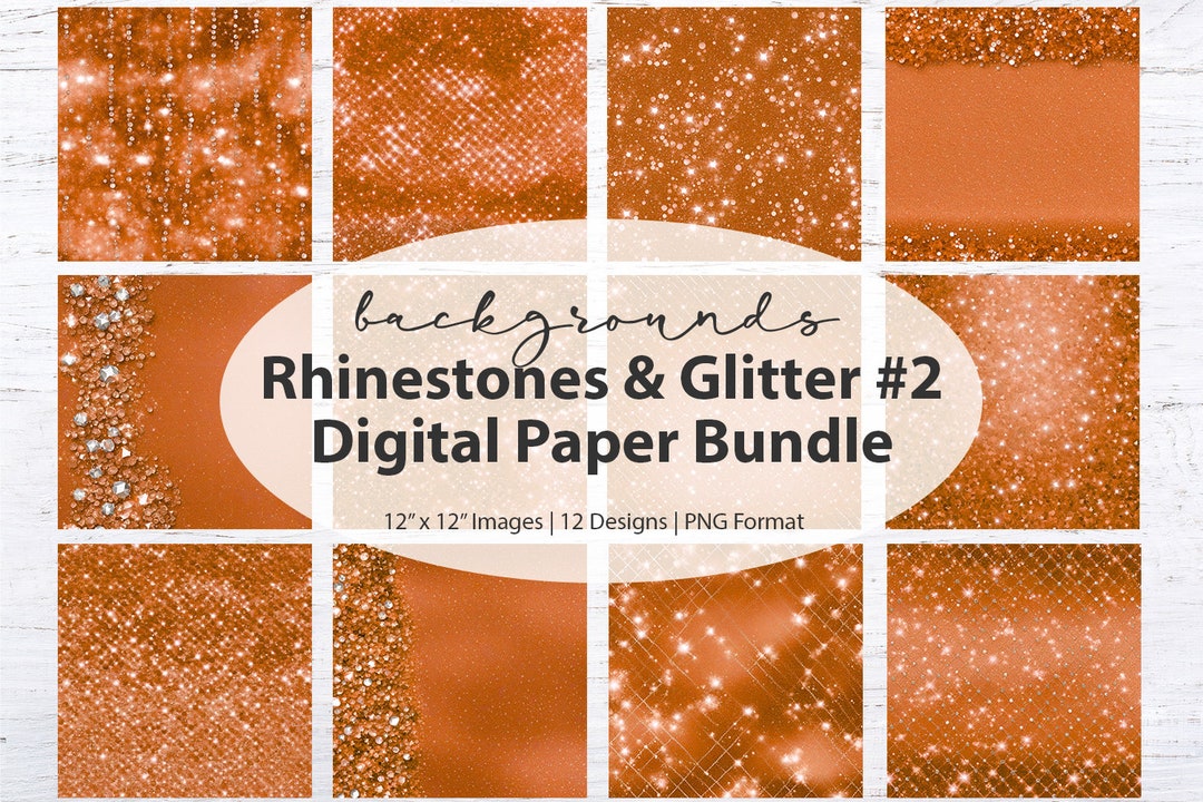 Orange Glitter Digital Paper Pack Glitter Paper Printable Paper Digital ...