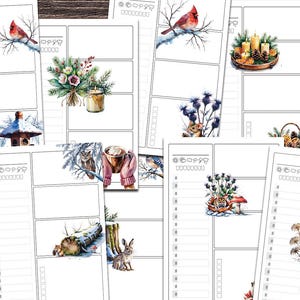 Printable Winter Planner Cottagecore Daily Weekly Monthly Habit ...