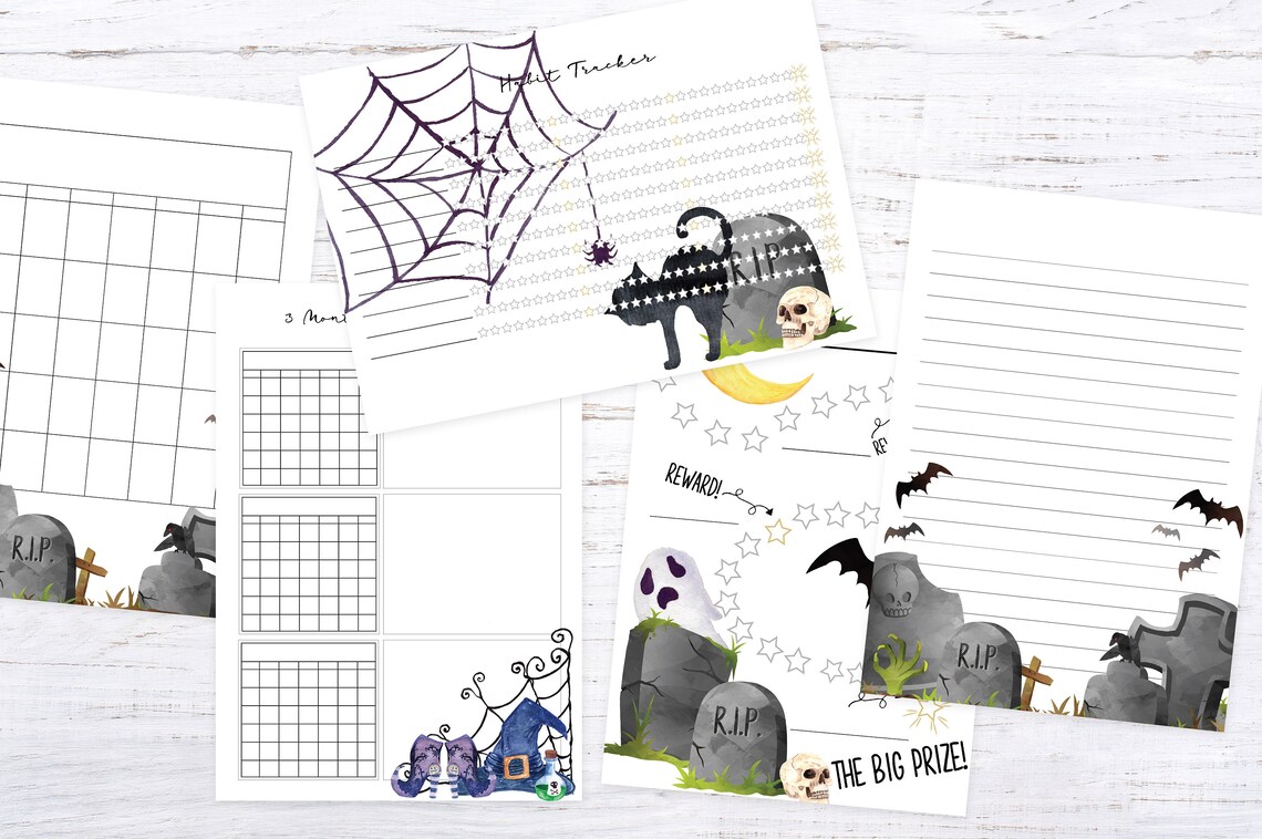 Halloween Planner Printable Inserts & Digital Planner Set | Etsy