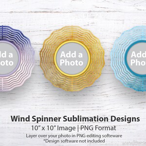Photo Frame Wind Spinner Sublimation Design PNG Hanging Spinner Wind ...