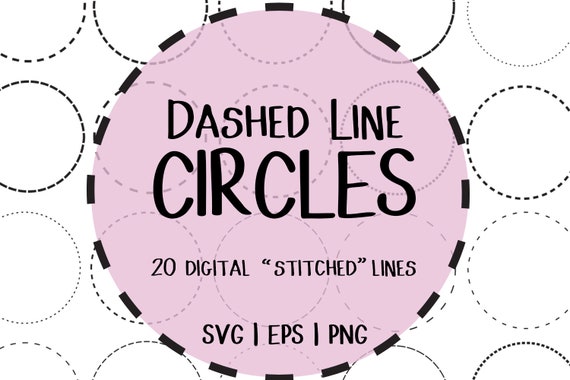 Dashed Circle Lines Digital Dashed Line Circle Designs in | Etsy
