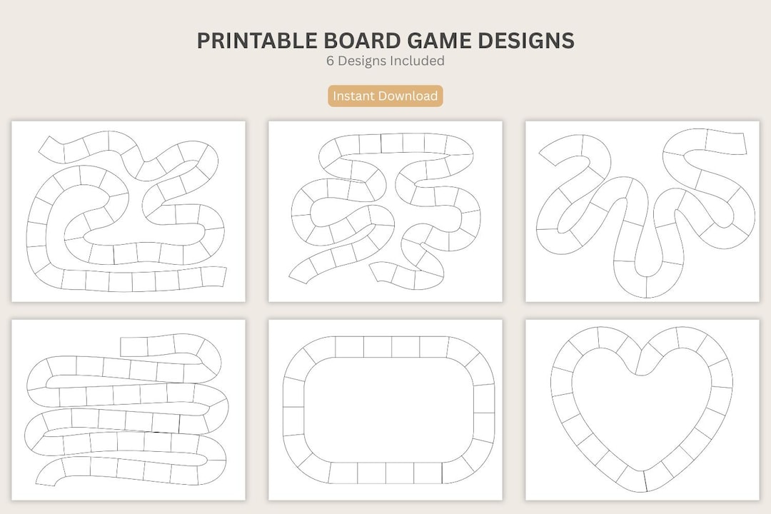 Printable Blank Board Game Templates Game Design Printable Game Diy ...