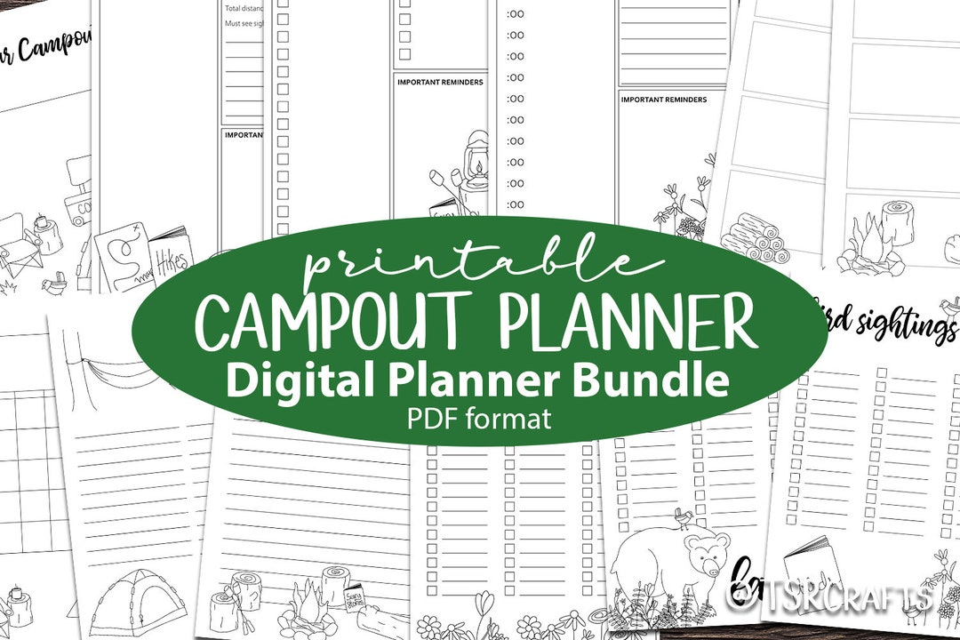 Camping Trip Planner Printable Outdoor Travel Journal and Checklist ...