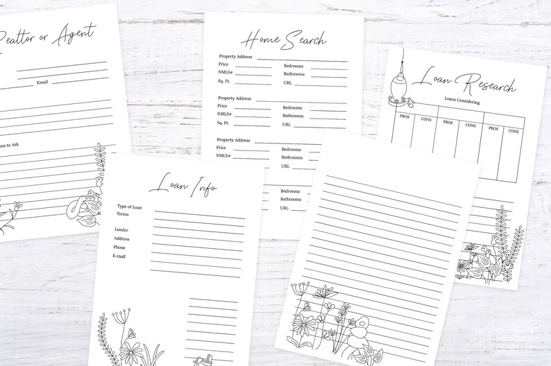 Printable Home Buying Planner Set Printable Planner Inserts - Etsy