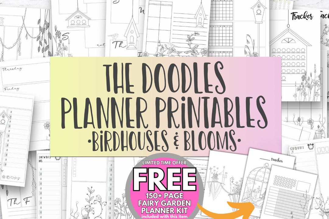 Coloring Book Printable Planner Inserts the Doodle Journal Series ...