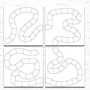 Printable Blank Board Game Templates 4 Pieces Layout Set #3 Game Design ...
