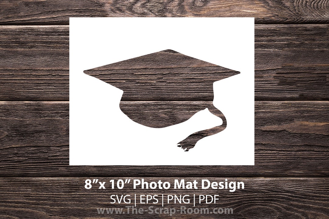 Graduation Cap Photo Mat SVG for 8"x10" Picture Frame: 8x10 Photo Mat ...