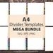 A4 Divider Templates, DIGITAL Dividers A4 Divider Tabs, Divider ...
