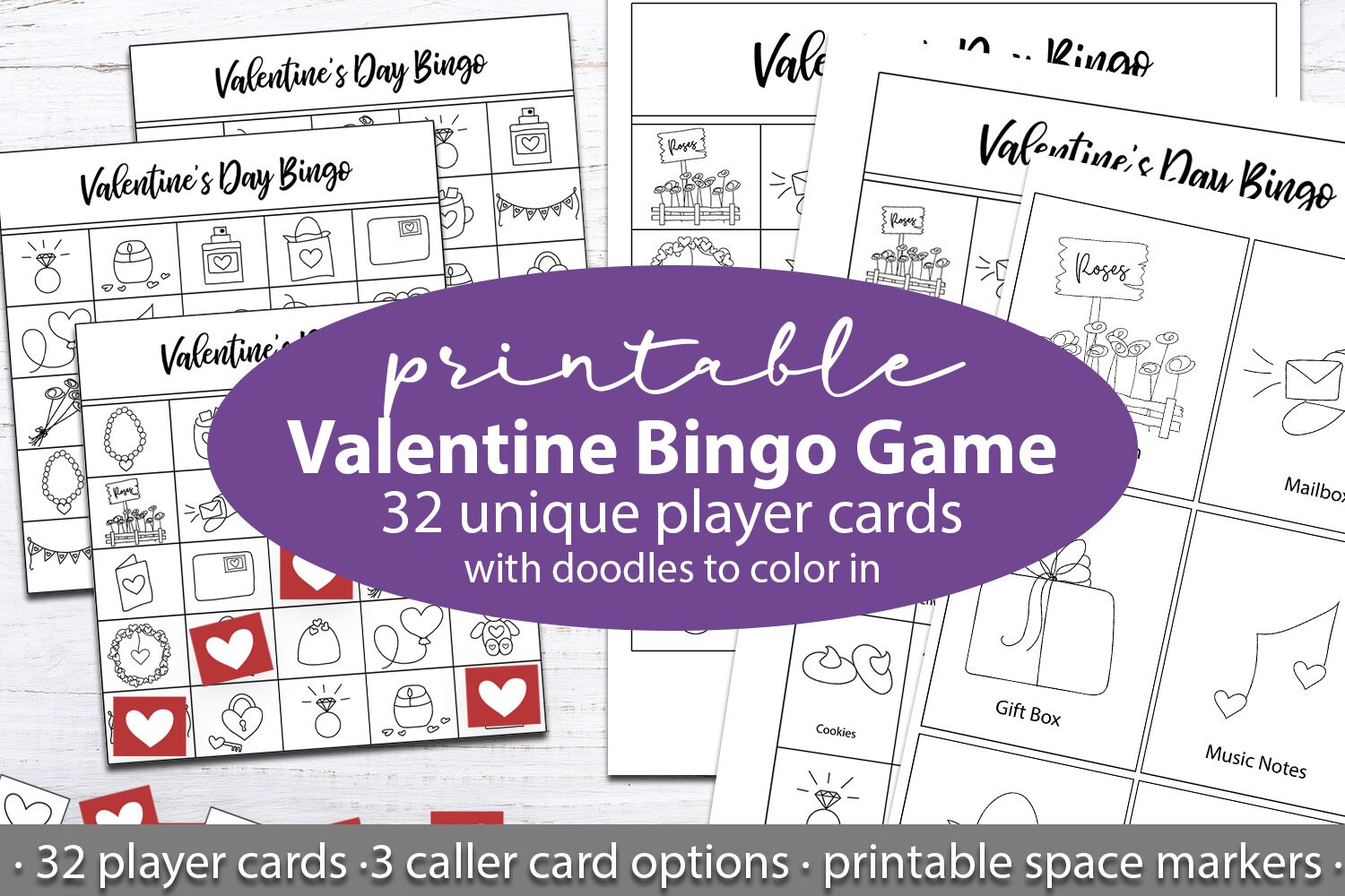 Printable Bingo Game: Valentine's Day Bingo Game for Valentine Party ...