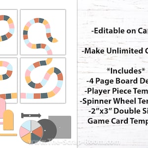 Editable Board Game Template Customizable Game Board Template Canva ...