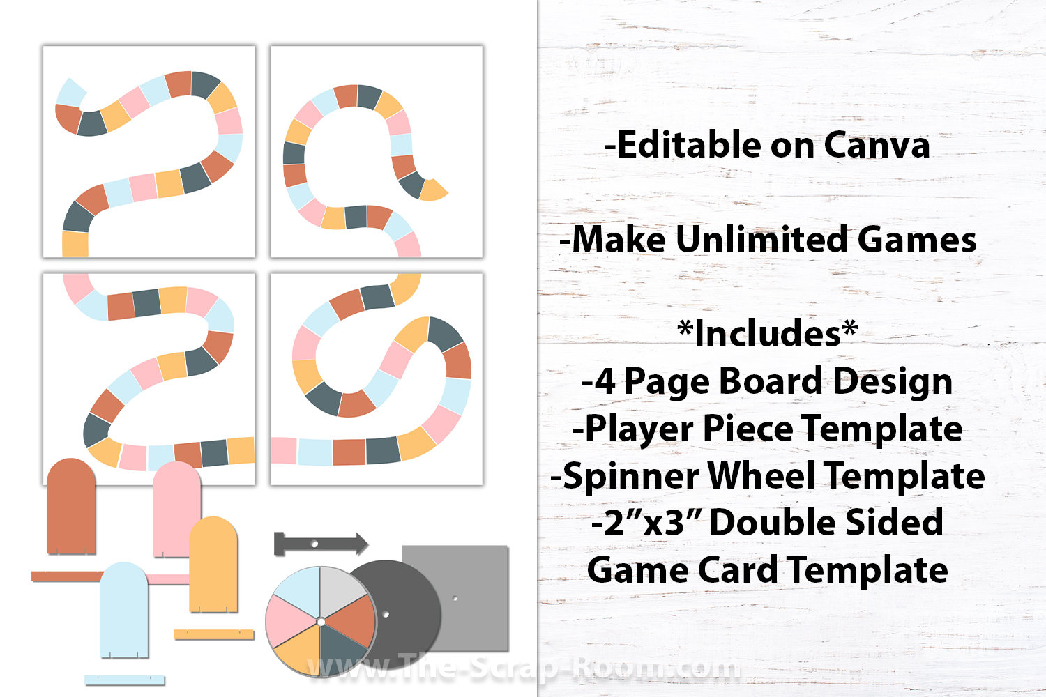 Editable Board Game Template Customizable Game Board Template Canva ...
