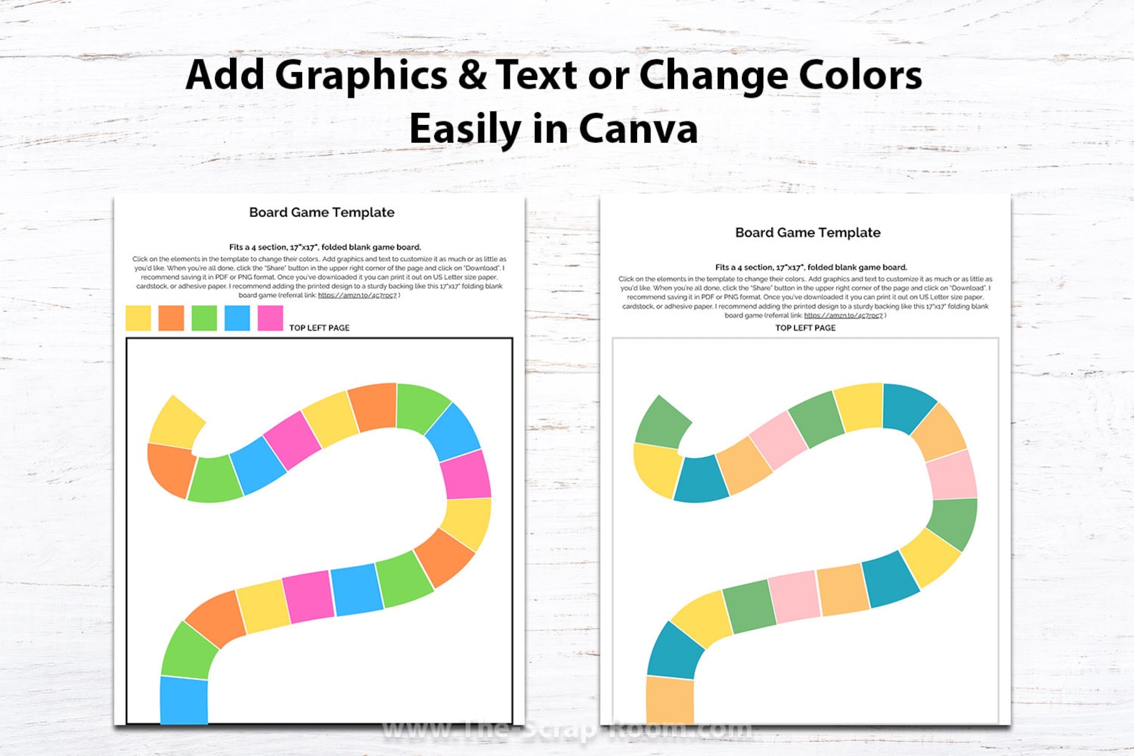 Editable Board Game Template 1B Customizable Game Board Template Canva ...