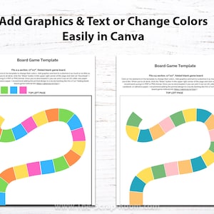 Editable Board Game Template 1B Customizable Game Board Template Canva ...