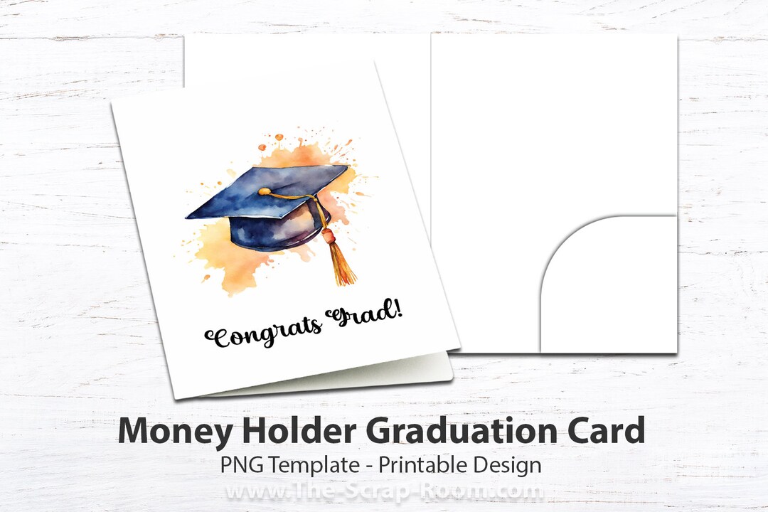 Printable Graduation Card Template: Money Holder Card #2, PNG Card ...