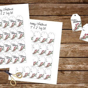 Printable Christmas Gift Tags 1.5 X 2 Double Sided Christmas Gift Tags ...