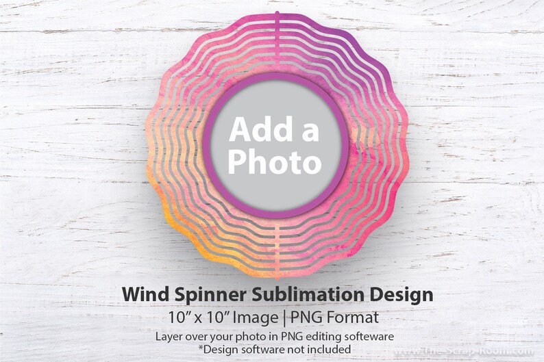 Photo Frame Wind Spinner Sublimation Design PNG Hanging Spinner Wind ...