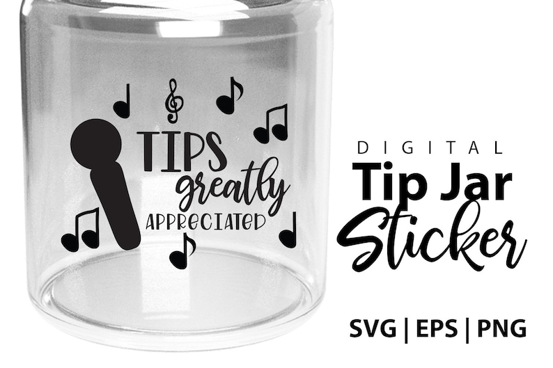 Digital Tip Jar Sticker Tip Jar Design tips Greatly - Etsy