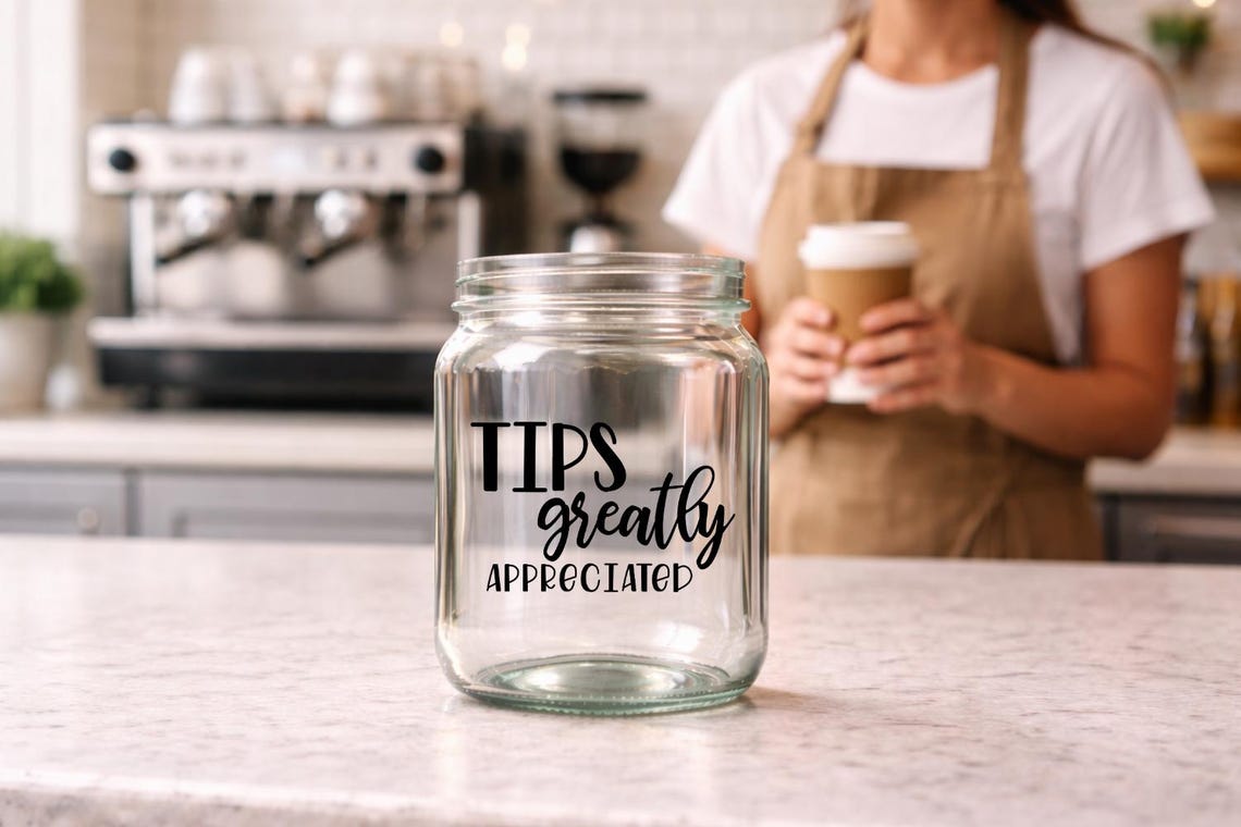 Tip Jar Digital Sticker Tip Jar Design "tips Greatly Appreciated ...