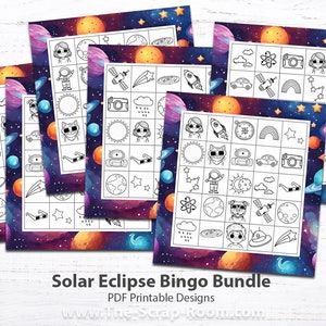 Solar Eclipse Printable Bingo Game Includes 30 Different Player Cards ...