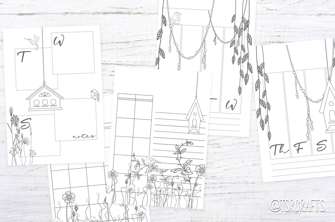 Coloring Book Printable Planner Inserts the Doodle Journal | Etsy