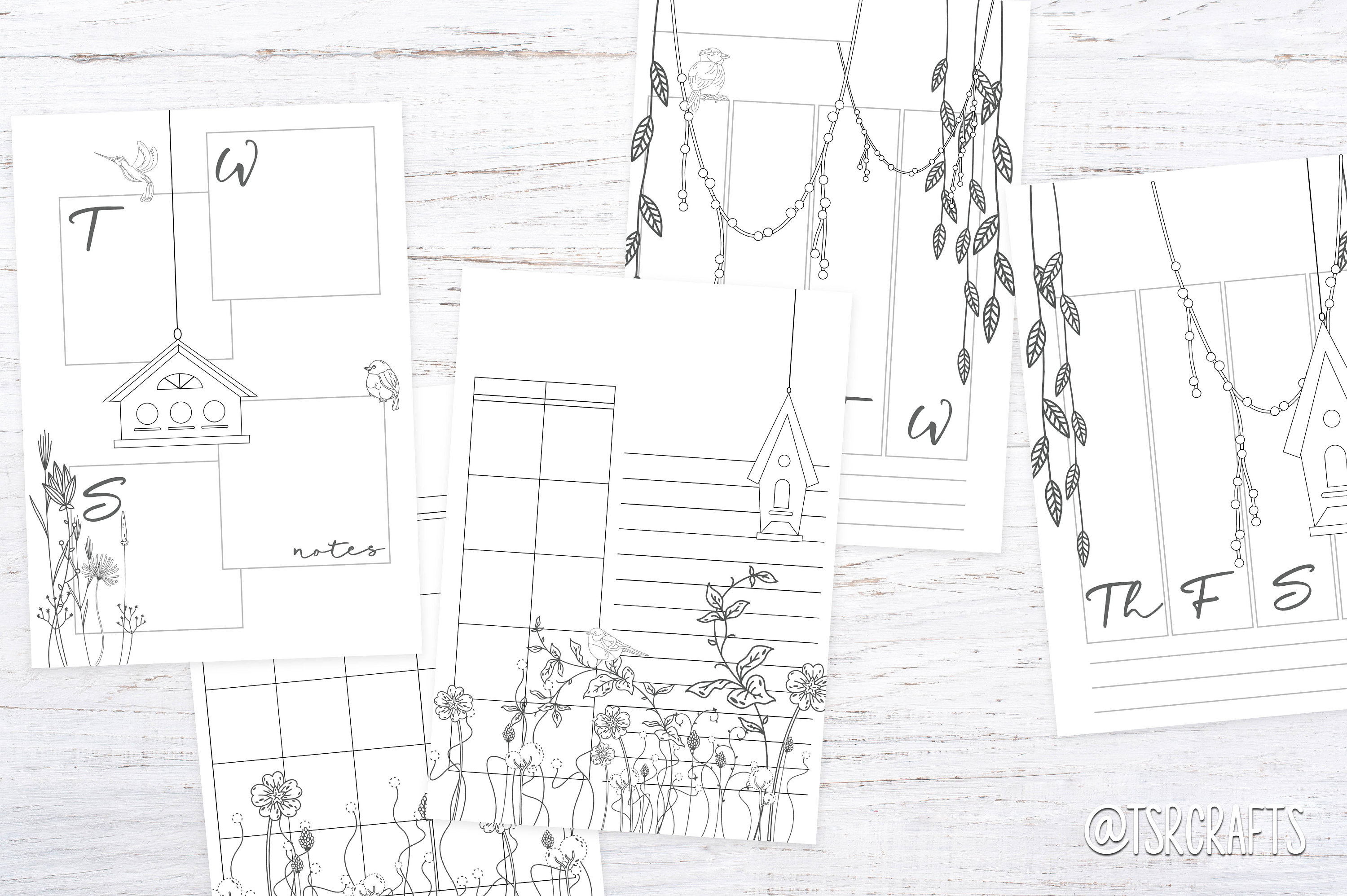 Coloring Book Printable Planner Inserts the Doodle Journal Series ...