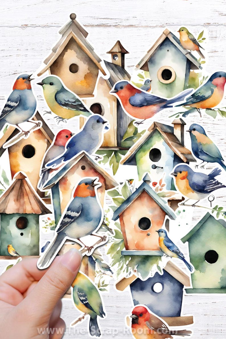 Sticker Bundle Watercolor Printable Stickers for Junk Journal Scrapbook ...