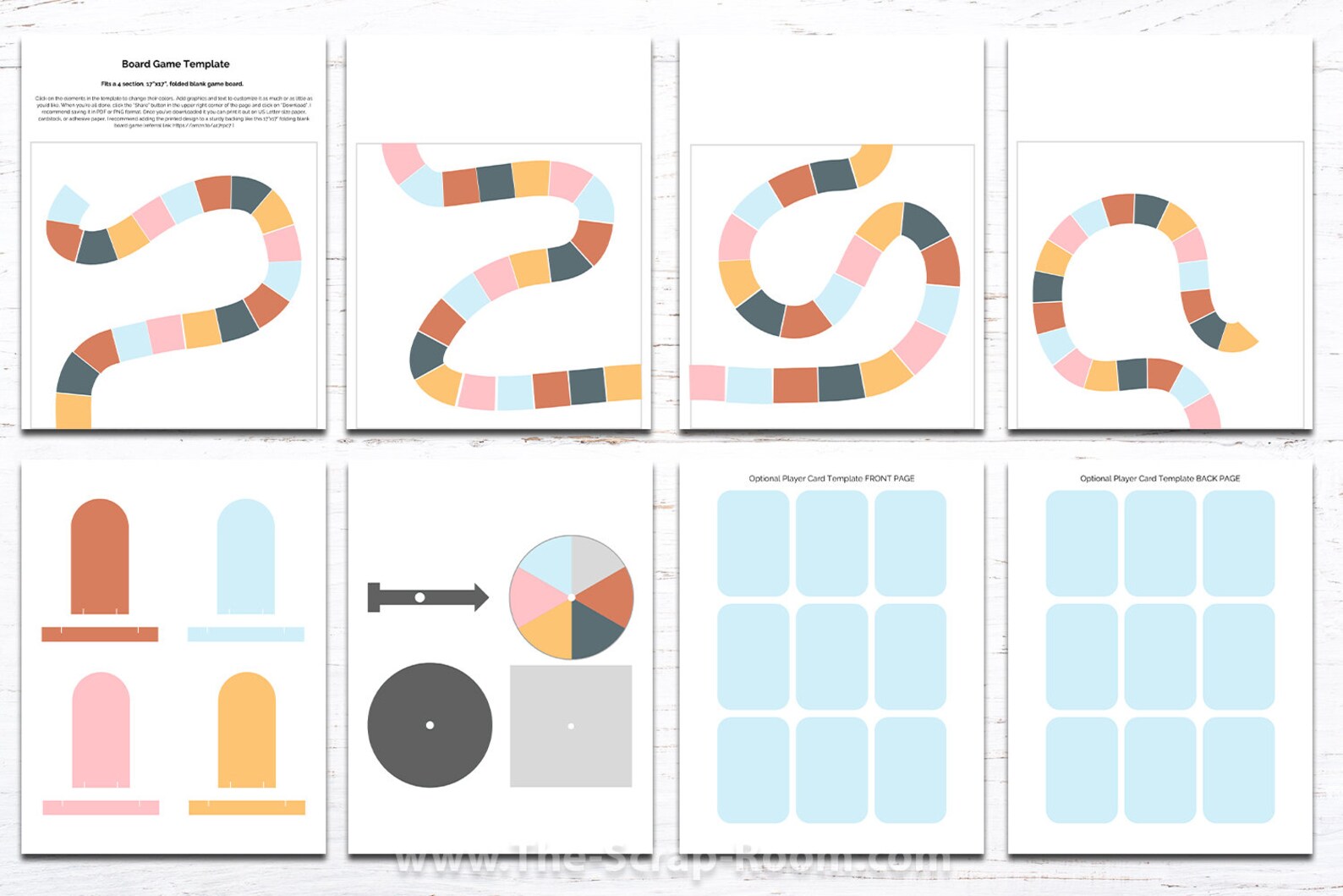 Editable Board Game Template Customizable Game Board Template Canva ...