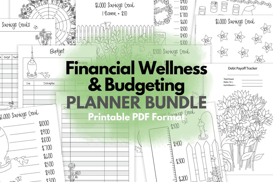 Printable Financial Wellness and Budgeting Planner Bundle, Budget ...