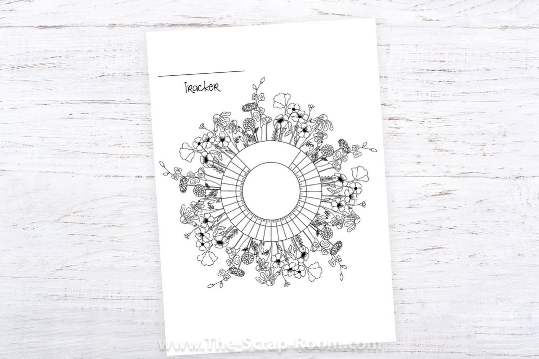 Habit Tracker Printable With Flower Doodles #3 Printable 31 Day Habit ...