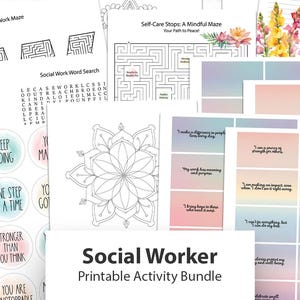 Social Worker Printable Activity Pages Social Worker Theme Maze Word ...