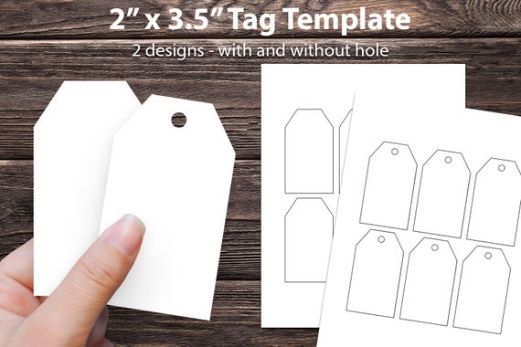 Hang Tag Template 2 X 3.5 Digital Tag Template - Etsy