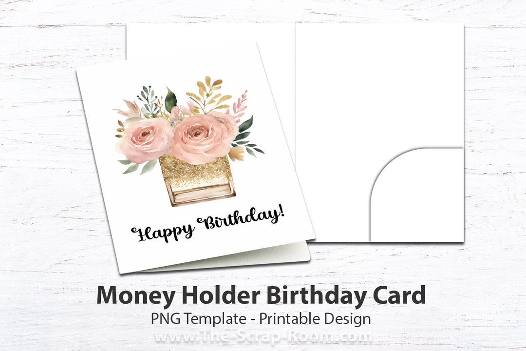 Printable Birthday Card Template: Money Holder Card 3, PNG Card ...