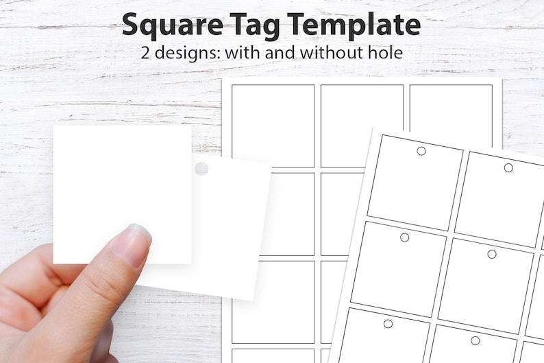 Square Tag Template Hanging Tag SVG Product Packaging Custom Labels and ...