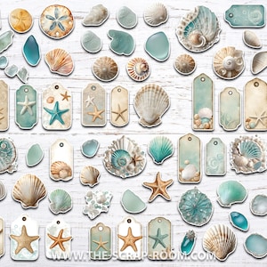 Print and Cut Beachy Ephemera #2 Printable Stickers Junk Journal ...