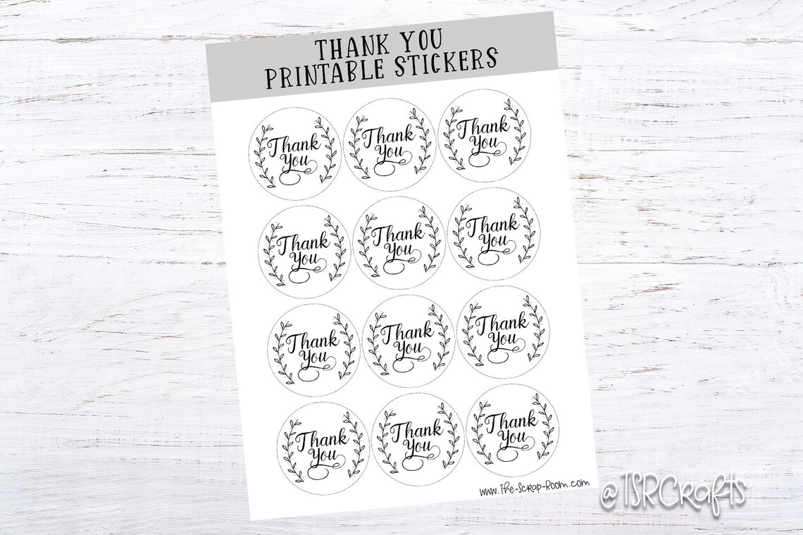 Printable Thank You Stickers PNG Print Then Cut Friendly - Etsy