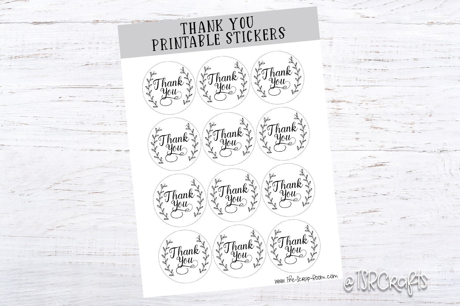 Printable Thank you stickers PNG Print then cut friendly | Etsy