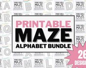 Printable Maze Activity: A-Z Alphabet Bundle for Kids - Etsy