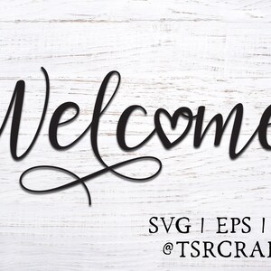 Welcome With Heart Svg Cut File and Png Clip Art Set Digital Design ...