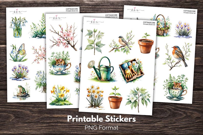 Cottagecore Stickers Printable Junk Journal Ephemera Sticker Bundle ...