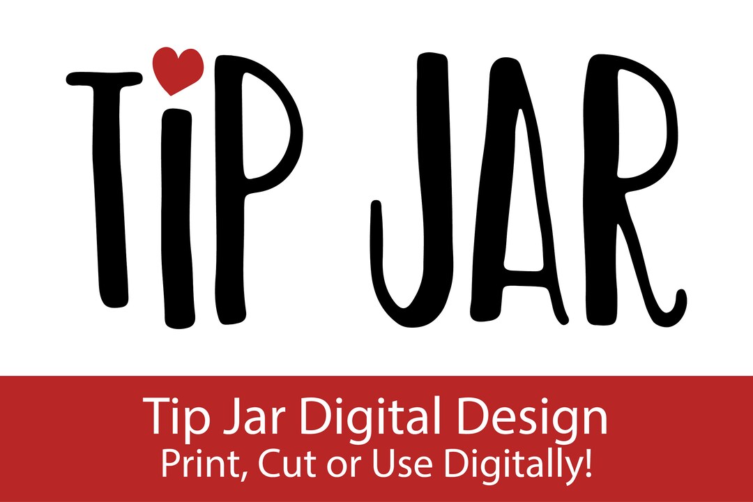 Tip Jar Digital Design 6 Tip Jar Decal Design for Diy Tip Jars - Etsy