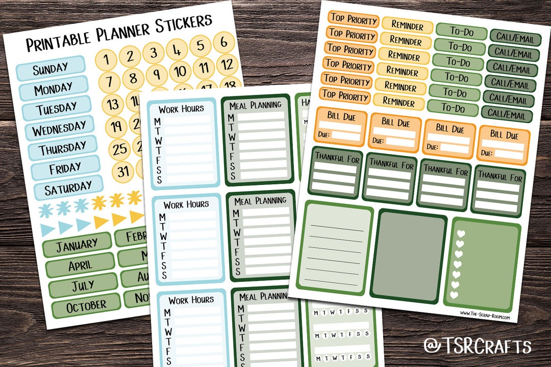 Functional Planner Stickers Printable by the Page Sticker - Etsy