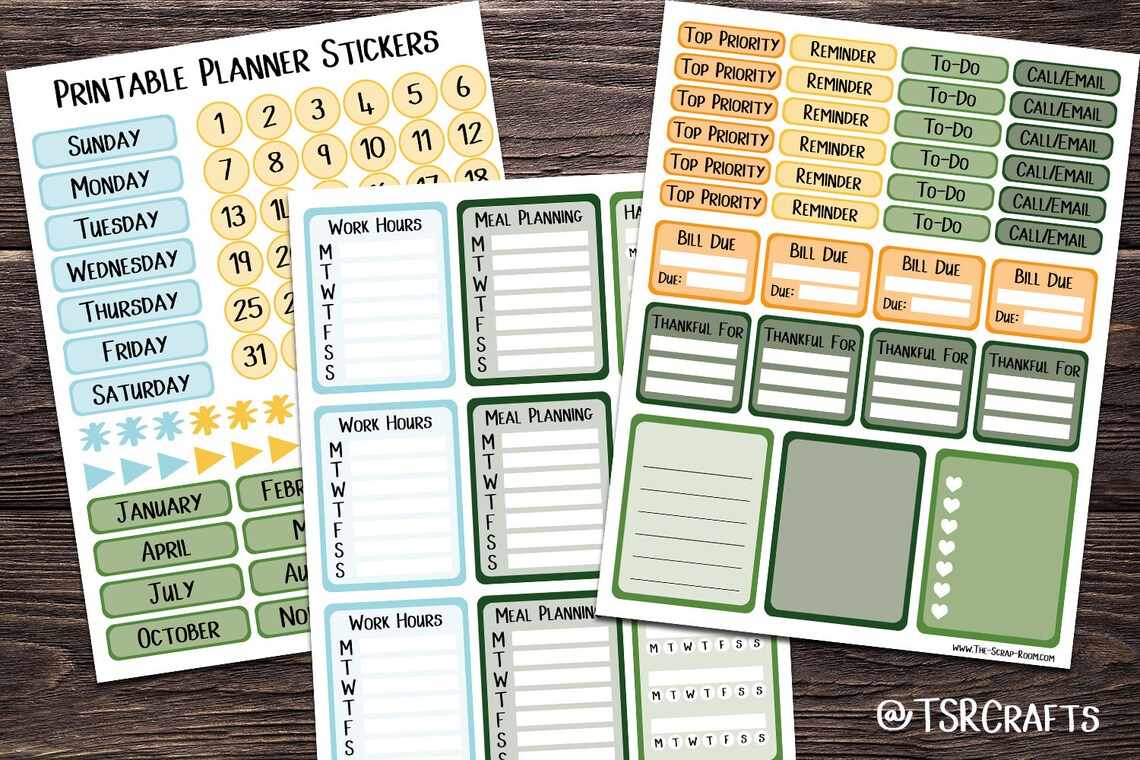 Functional Planner Stickers Printable by the Page Sticker | Etsy