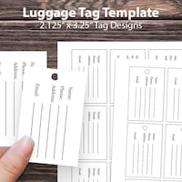 Editable Luggage Tag Template. Travel Itinerary. Digital Editable ...