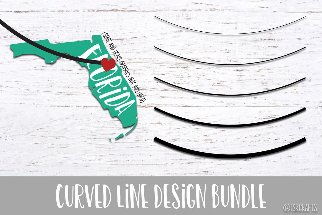 Curved Line SVG Design Includes 5 Different Curves of Different Weights ...