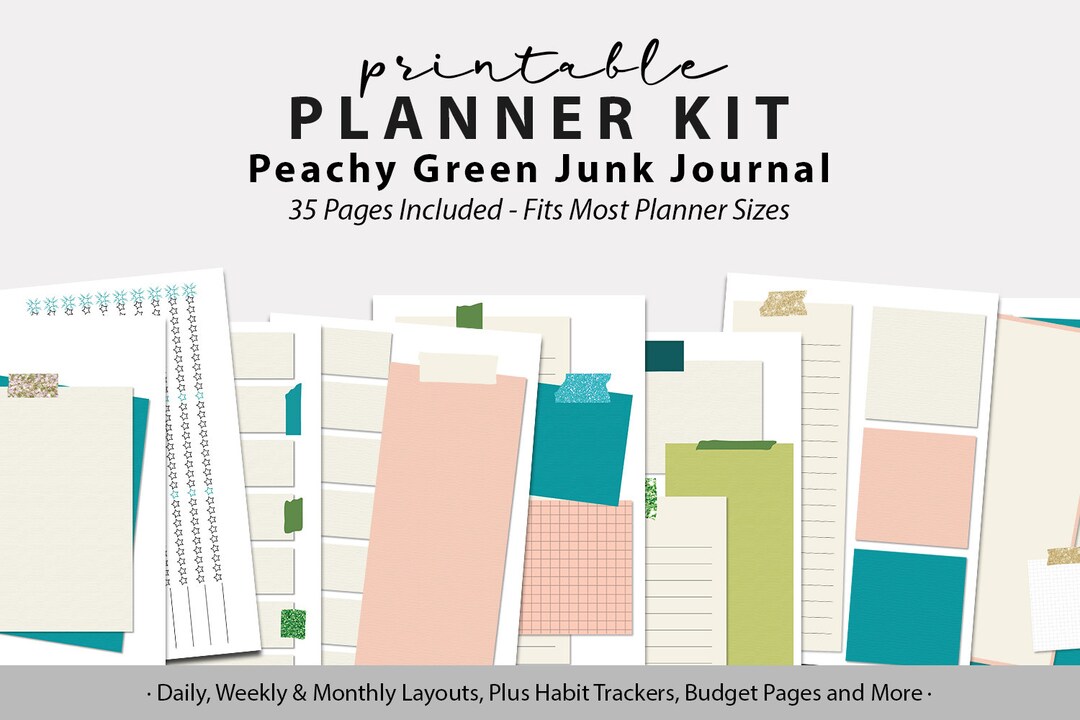 Planner / Journal Printables Color Printable Planner-green and Peach ...